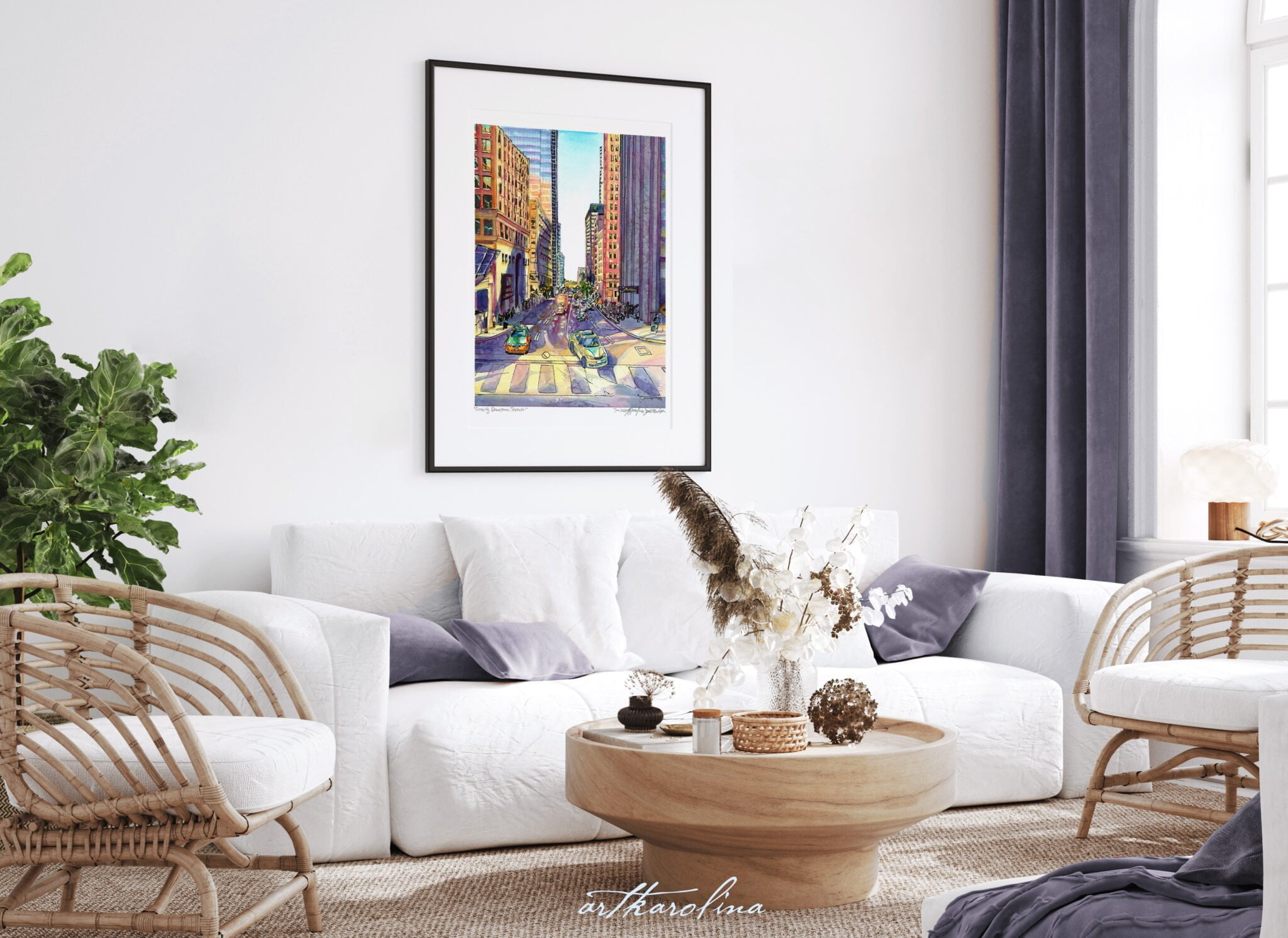 Downtown Toronto Art Prints - Cityscape Painting • artKarolina