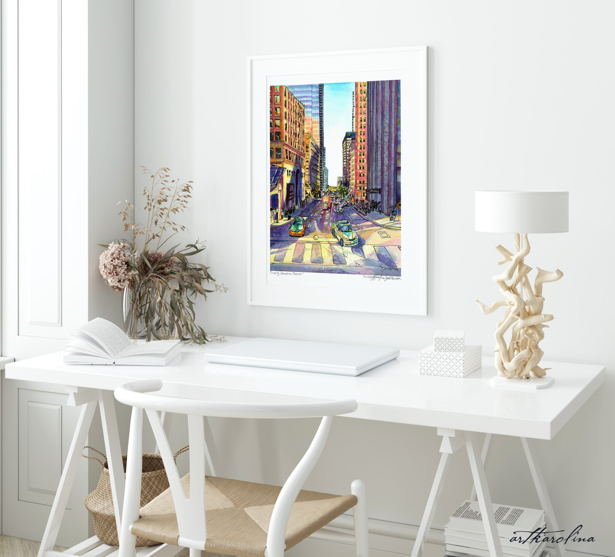 Downtown Toronto Art Prints - Cityscape Painting • artKarolina