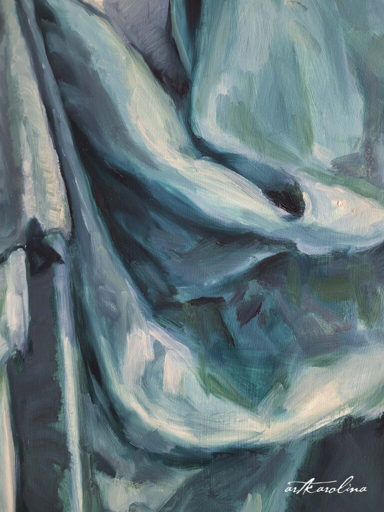 Oil Painting Original Art - Drapery Study on Paper